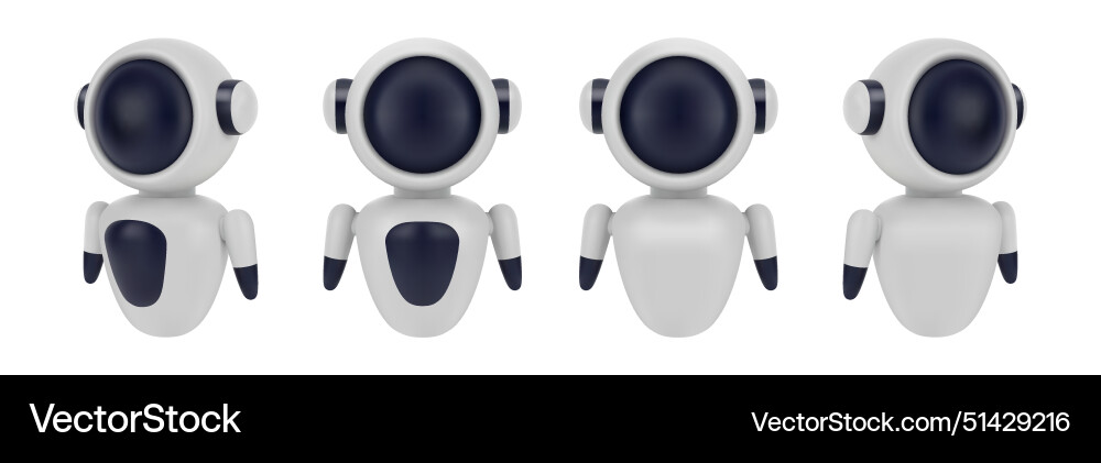 Empty display of robot or cyborg android Vector Image