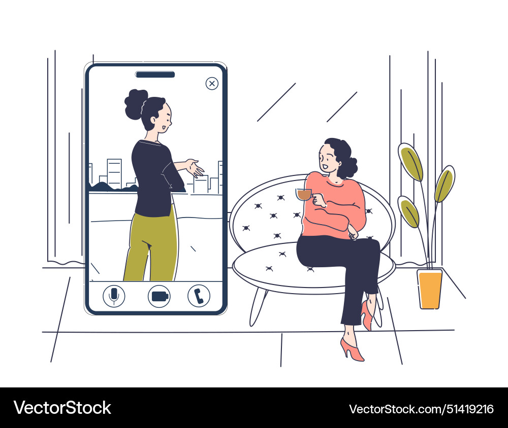 Friends talking on phone Royalty Free Vector Image
