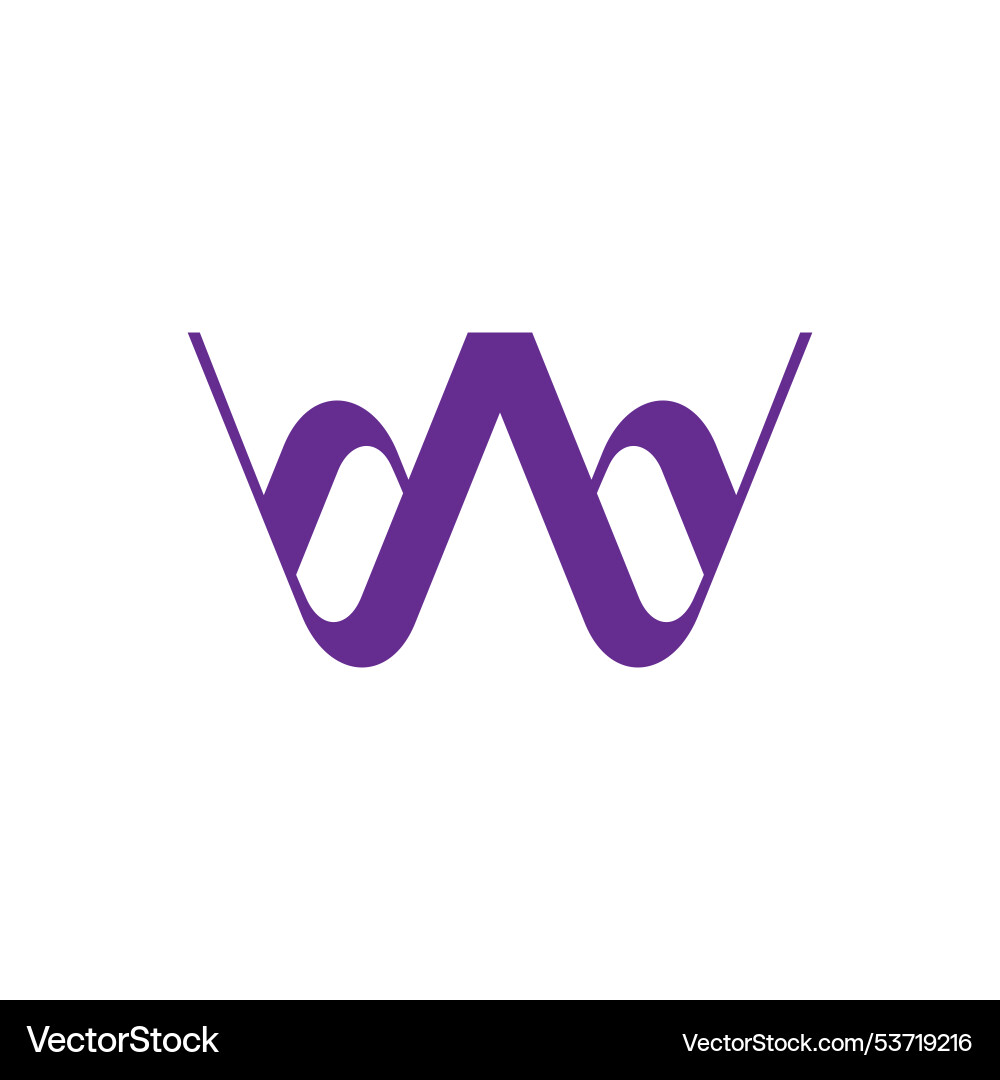 Letters wdb simple curves ribbon geometric logo Vector Image