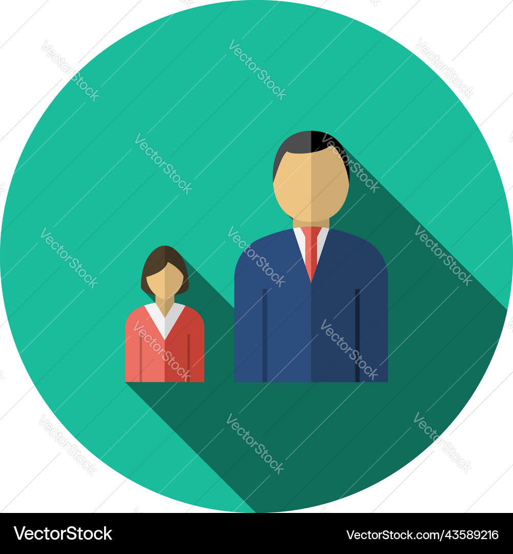 Man boss with subordinate lady icon Royalty Free Vector