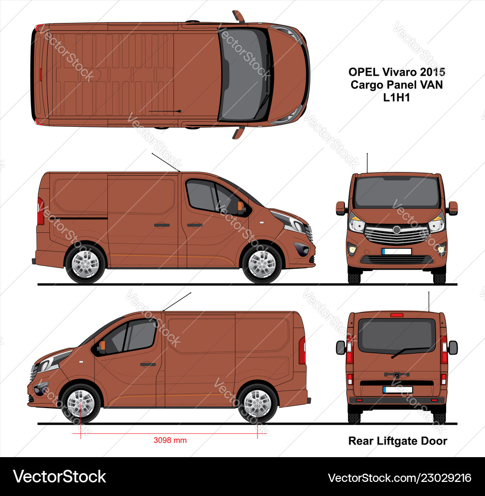 Opel vivaro cargo panel van l1h1 2015 liftgate Vector Image