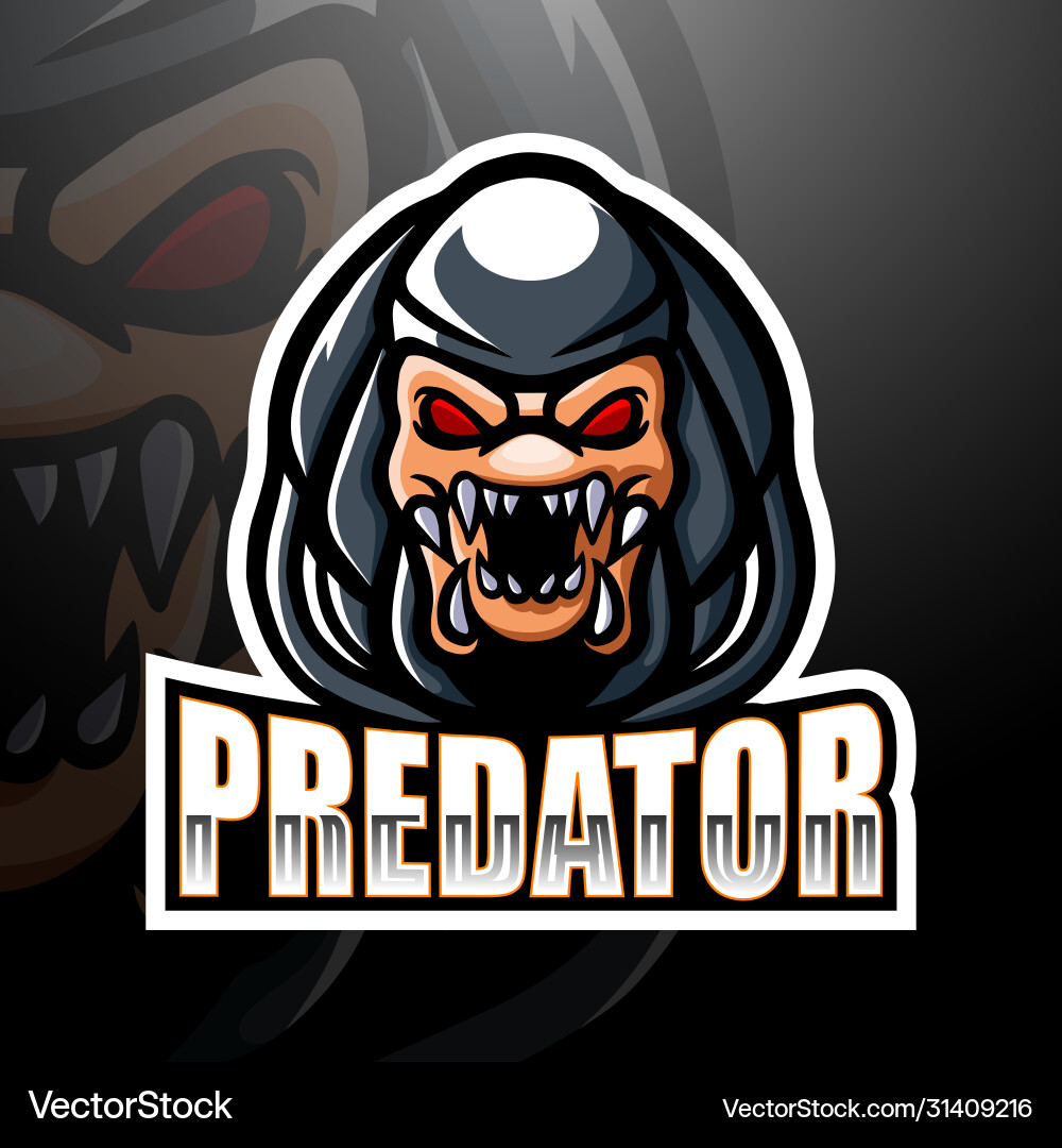 Predator mascot esport logo design Royalty Free Vector Image