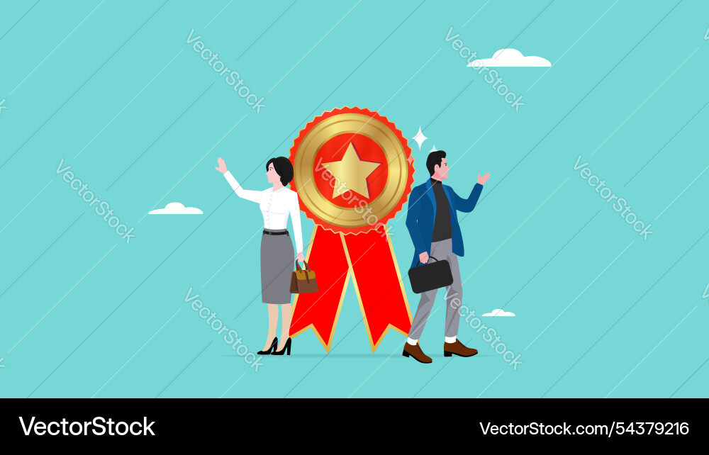 Professional or expert success employee and win Vector Image