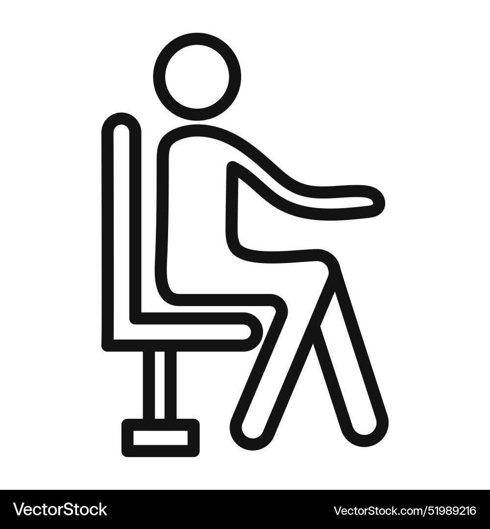 Sitting icon mark in filled style Royalty Free Vector Image