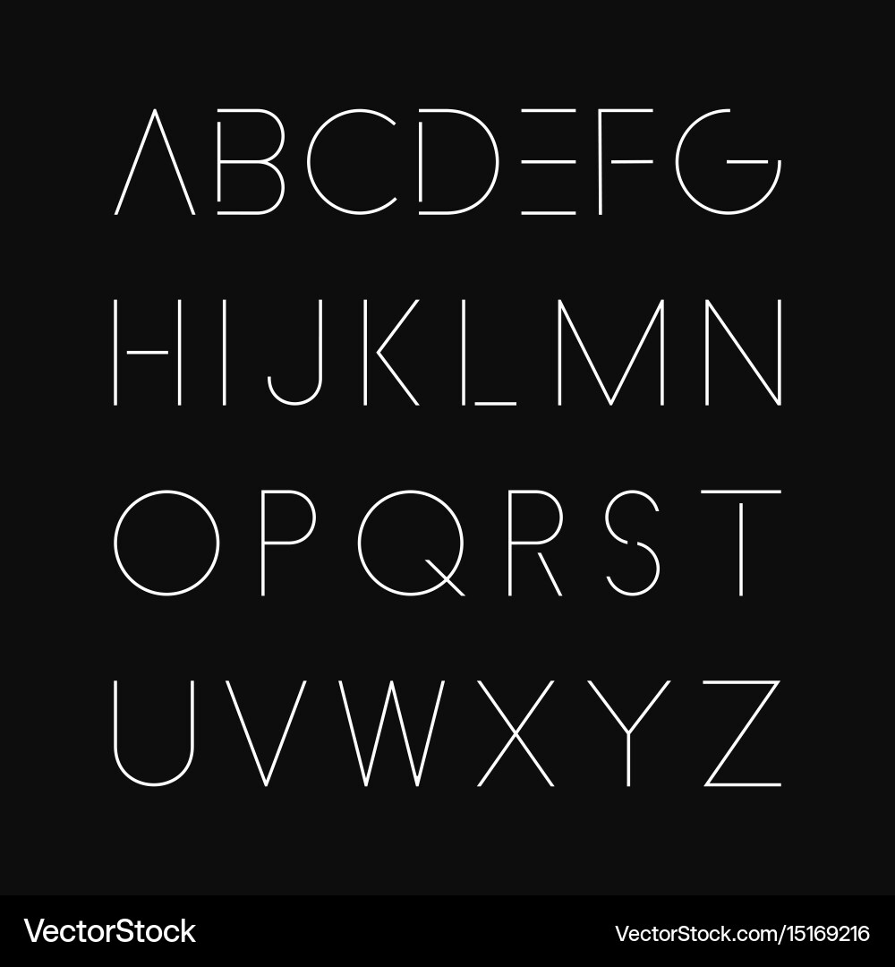 Thin minimalistic font elegant english alphabet Vector Image