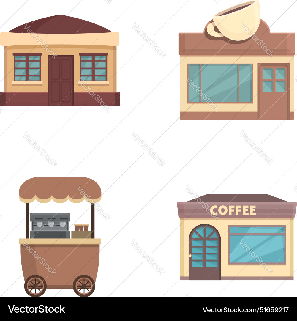Collection of coffee shop Royalty Free Vector Image