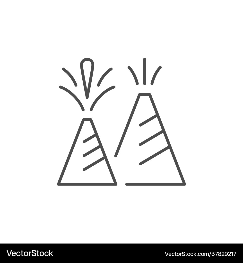 Cone firework line outline icon Royalty Free Vector Image