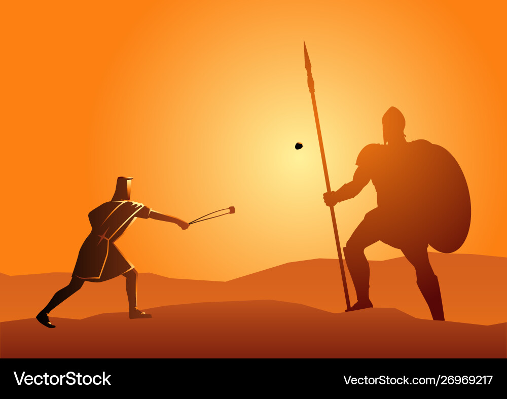 David and goliath Royalty Free Vector Image - VectorStock