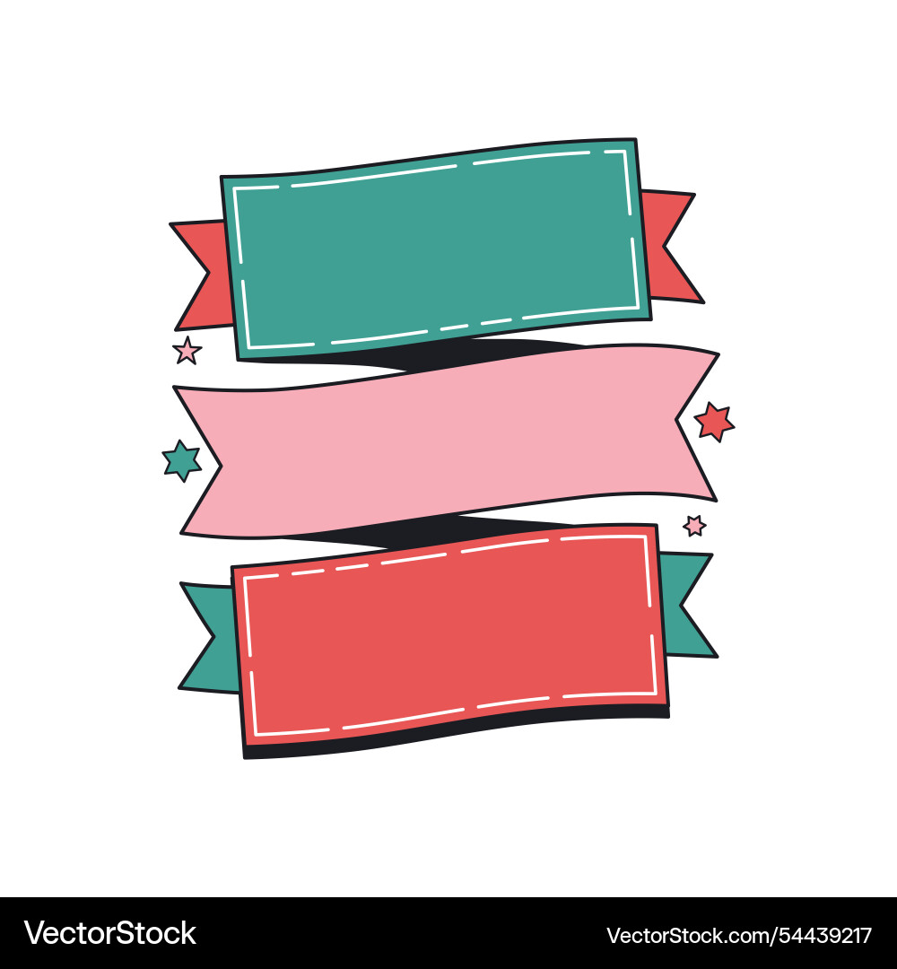 Decorative ribbon banners for design Royalty Free Vector