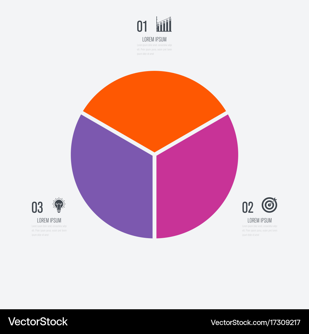 Infografik Vorlage 3 Optionen mit Kreis Lizenzfreier Vektor