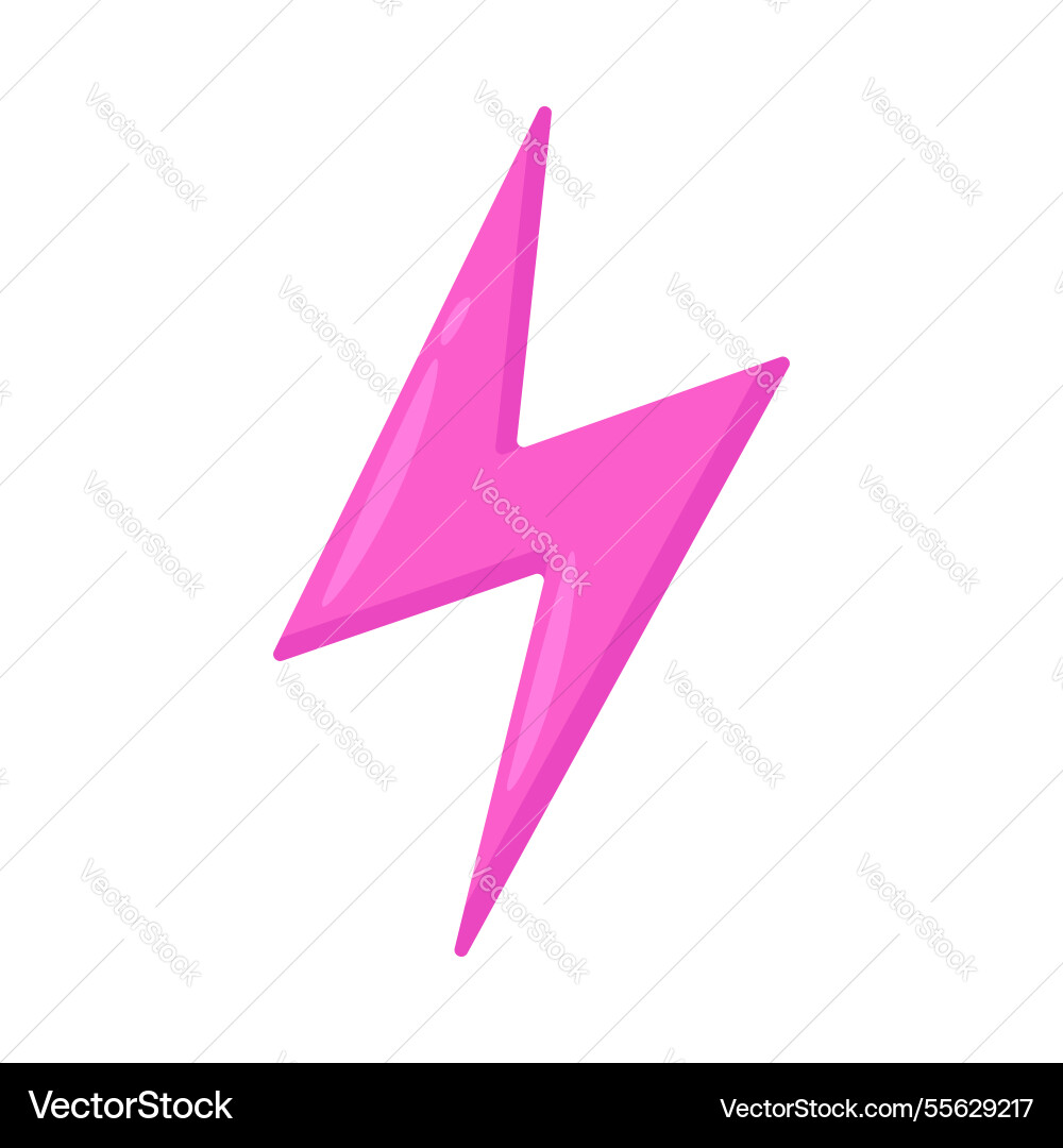 Lightning pink sign emoji icon Royalty Free Vector Image
