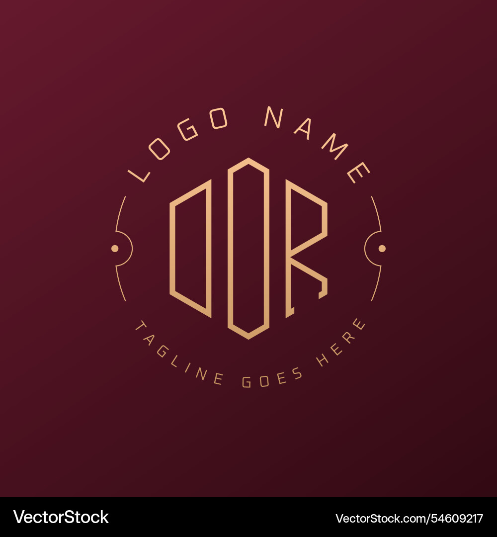 Luxury dor logo design elegant letter Royalty Free Vector