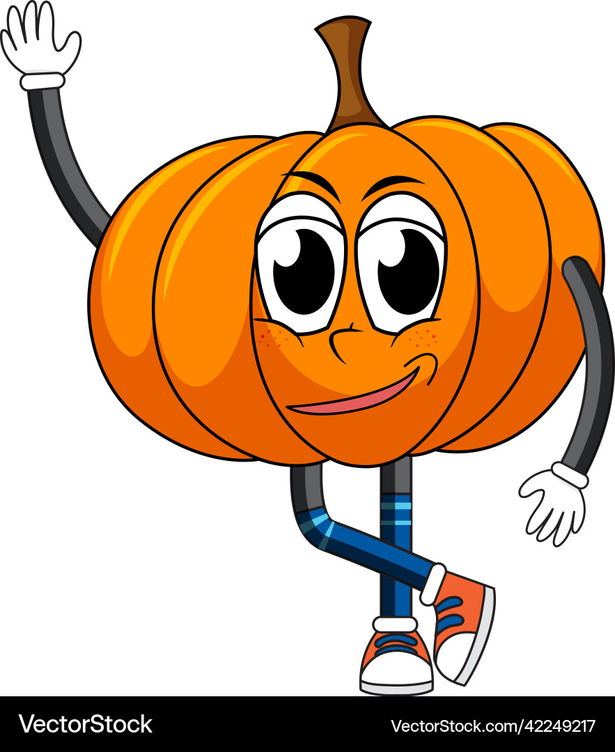 Pumpkin with arms and legs Royalty Free Vector Image