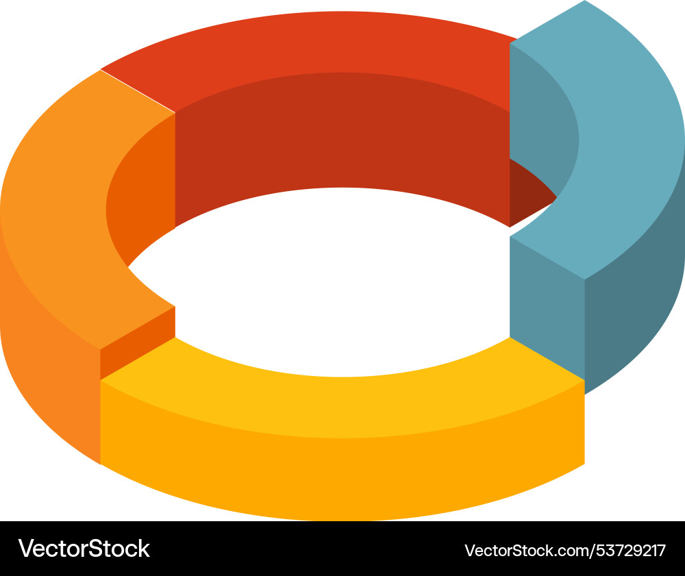 Ringdiagramm isometrische Infografik Lizenzfreier Vektor