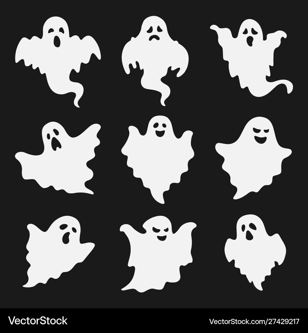 Set halloween ghost image Royalty Free Vector Image
