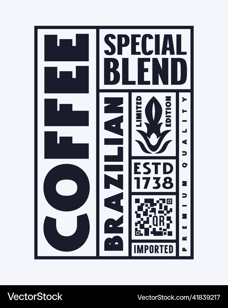 Template label for coffee Royalty Free Vector Image