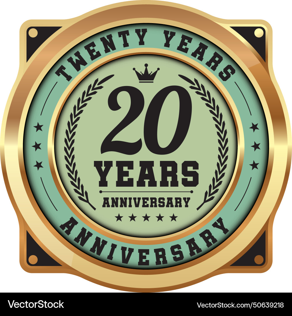 20 years anniversary Royalty Free Vector Image