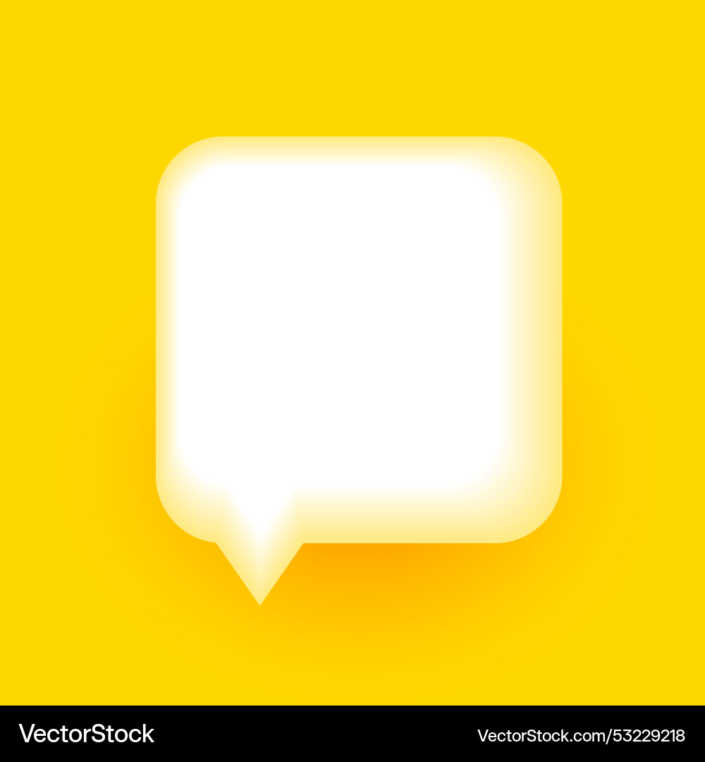 3d style chat box yellow template for web Vector Image