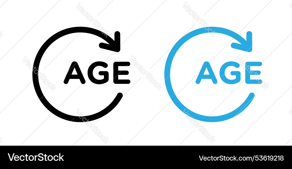 Alter Ikone gesetzt alte Zyklus imit Logo Symbol in schwarz