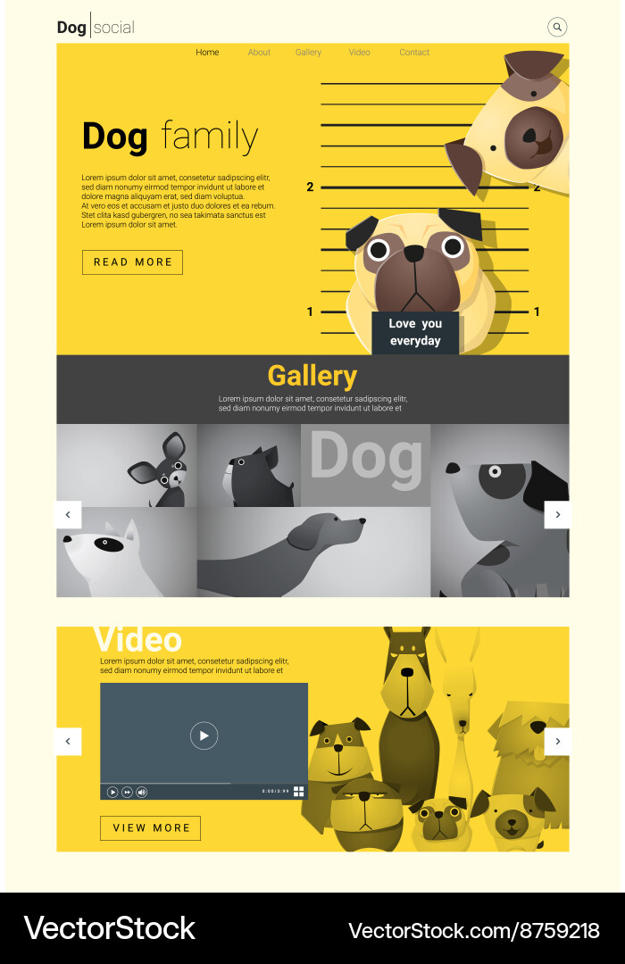 Animal website template banner and infographic Vector Image