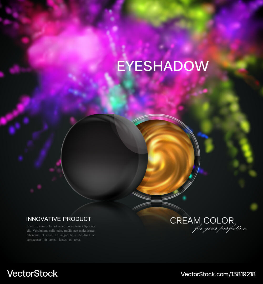 Beauty eye shadows ads Royalty Free Vector Image