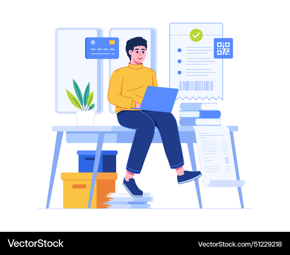 Bill payment financial management Royalty Free Vector Image