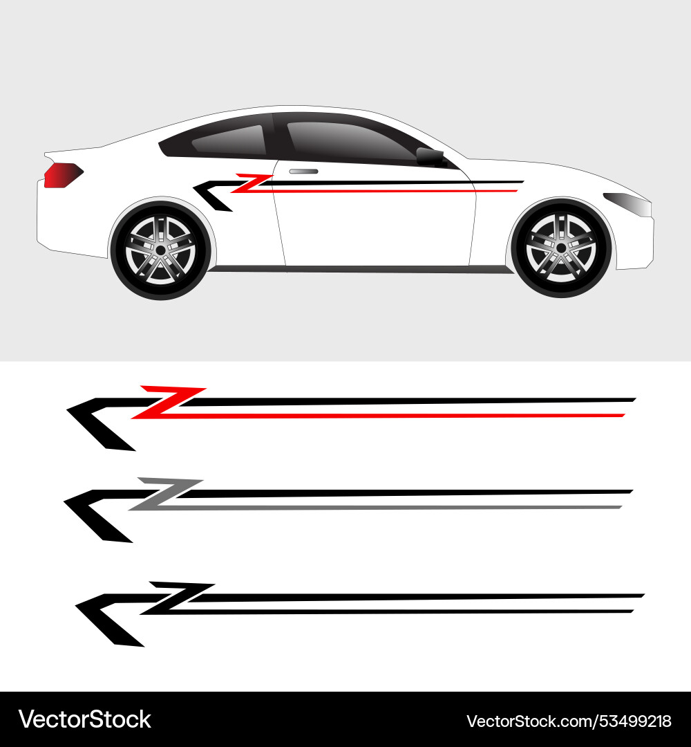 Car Stripes & Decals - Speed Graphics Vector Image