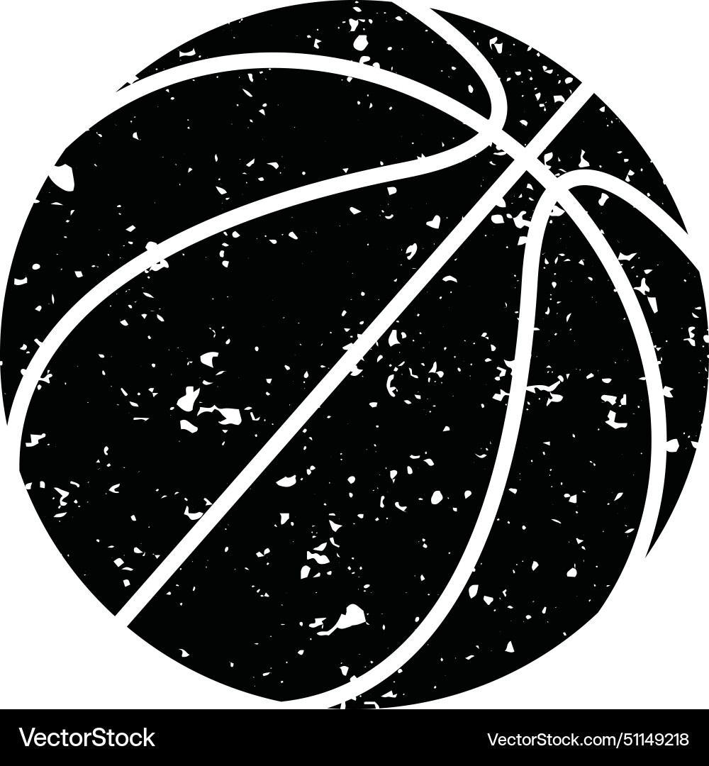 Distressed basketball design on white background Vector Image
