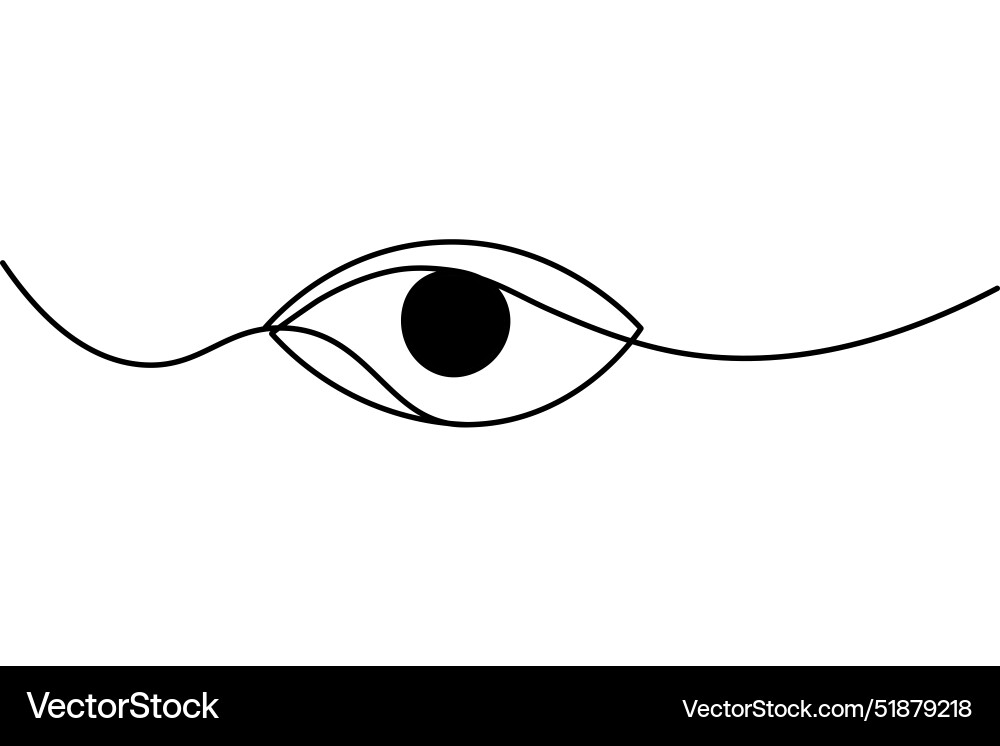 Eye continuous one line drawing Royalty Free Vector Image