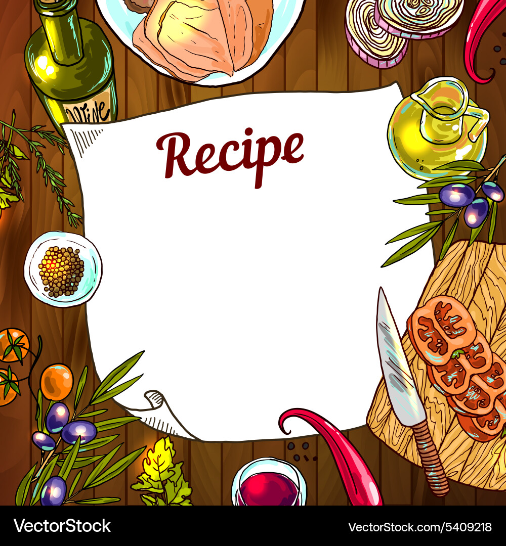 Food recipe Royalty Free Vector Image - VectorStock