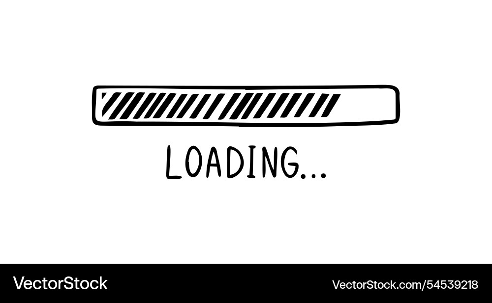 Loading bar doodle hand drawn icon outline Vector Image