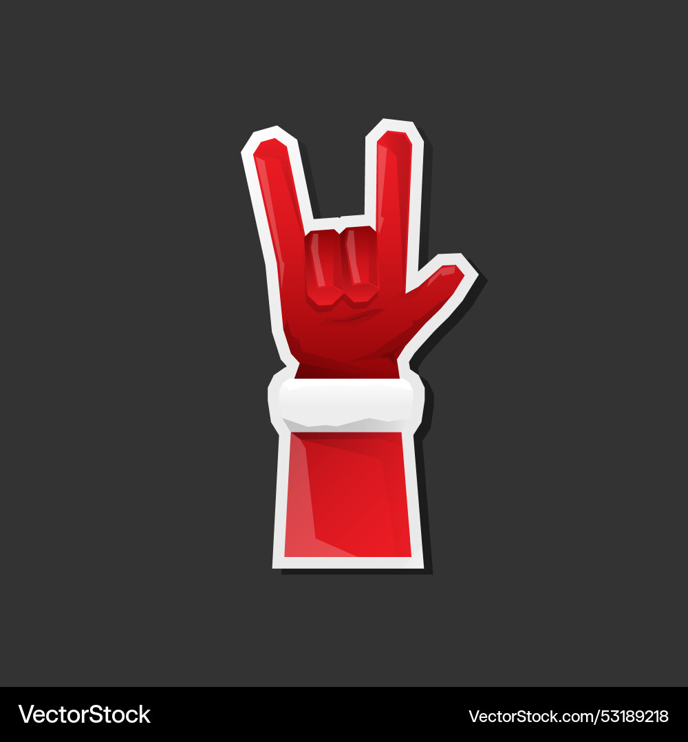 Santa claus hand rock n roll icon Royalty Free Vector Image