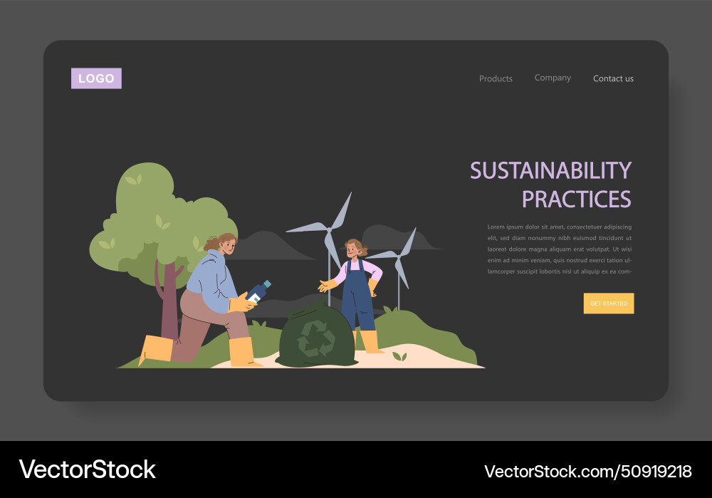 Sustainability practices concept Royalty Free Vector Image