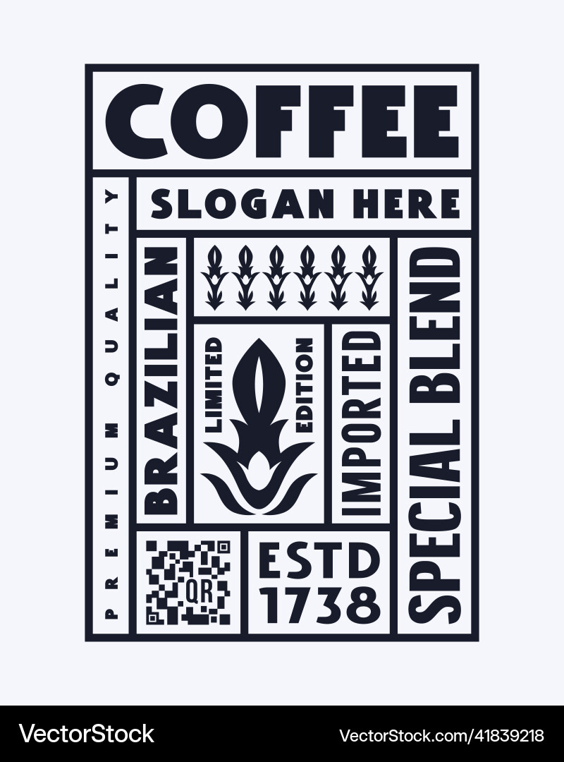Template label for coffee Royalty Free Vector Image