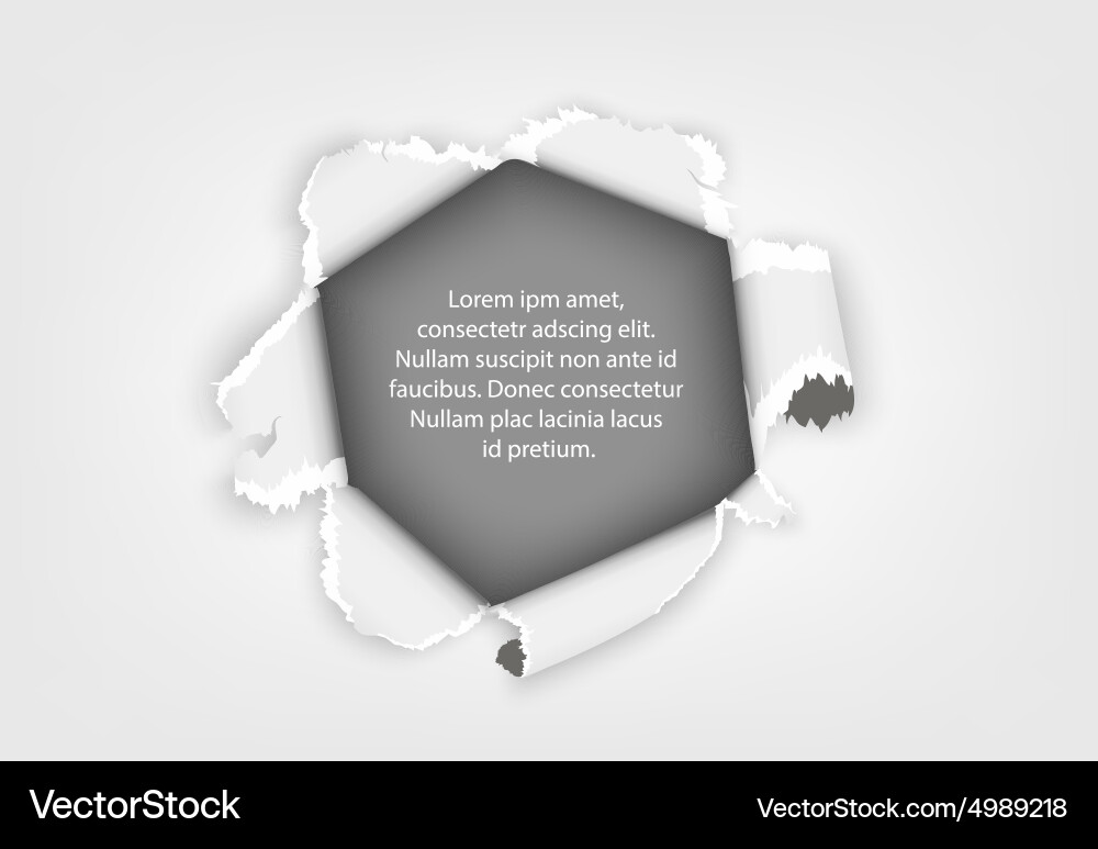 Torn paper hole in the notebook sheet i Royalty Free Vector