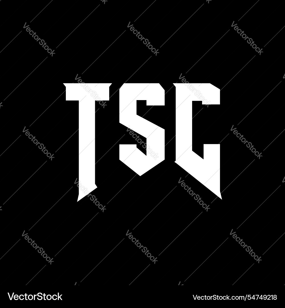 Tsc letter logo design for technology company Vector Image