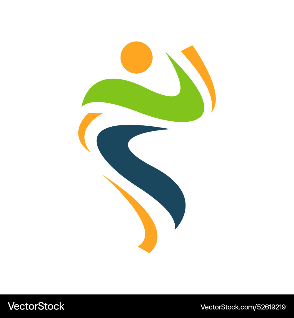 Abstract man on running pose run logo design Vector Image