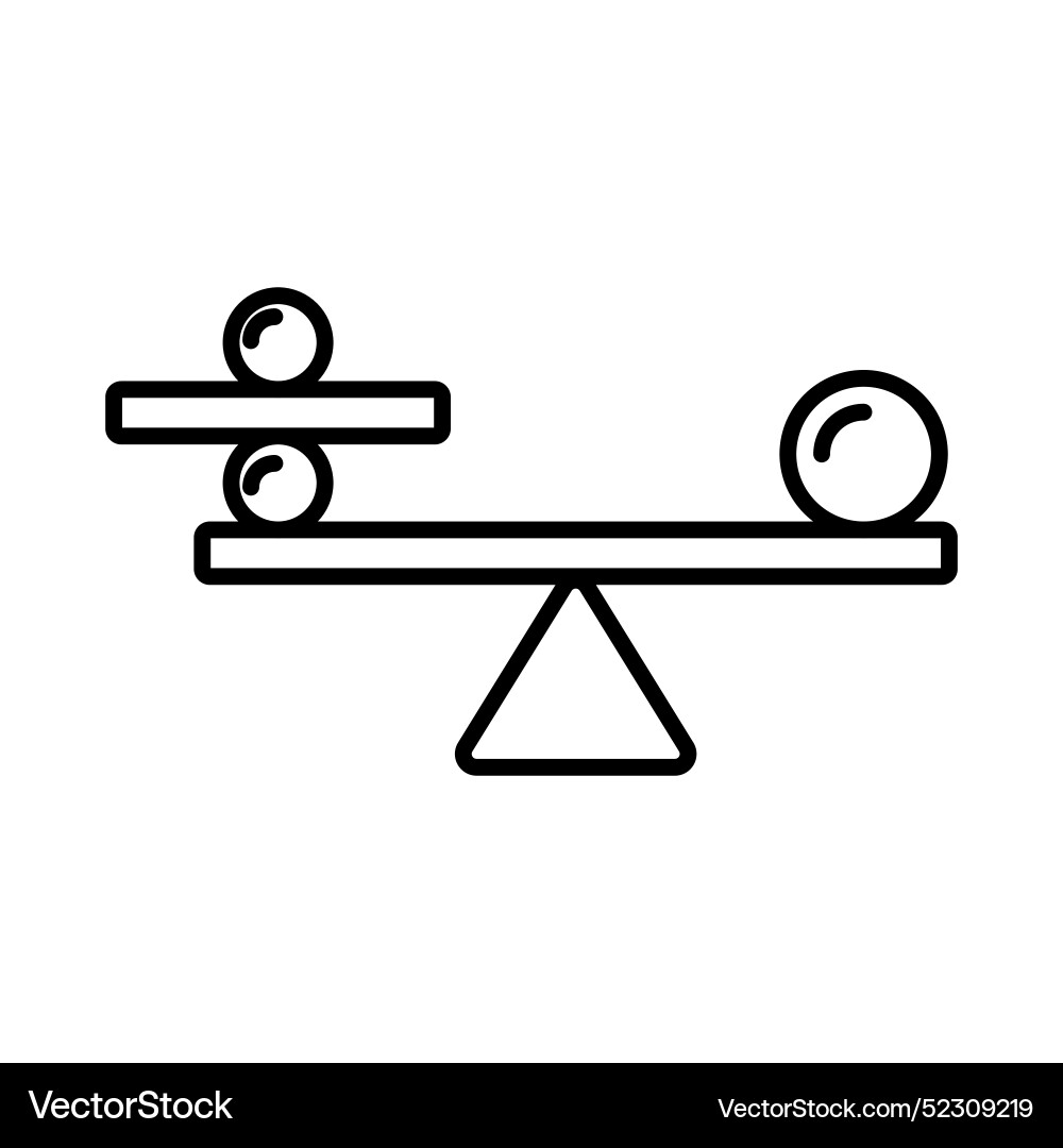 Balancing icon linear logo mark in black and white