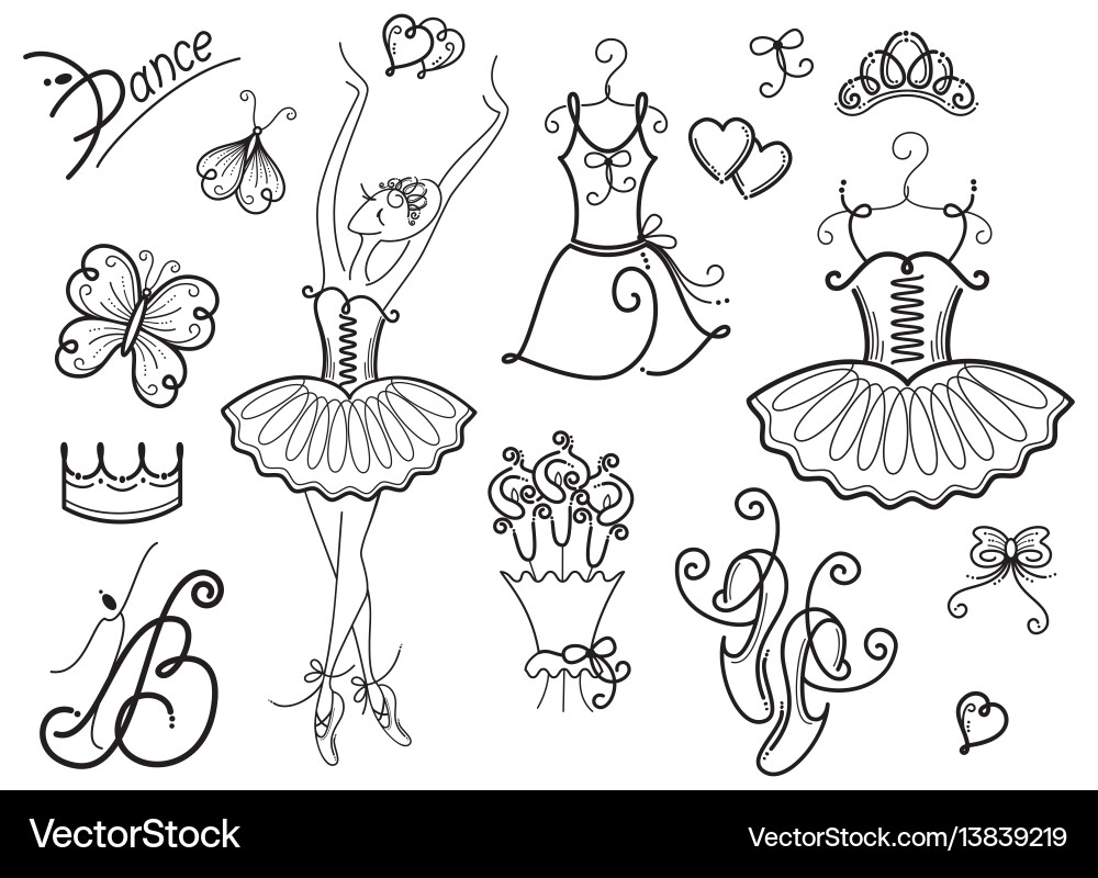 Ballet design elements Royalty Free Vector Image