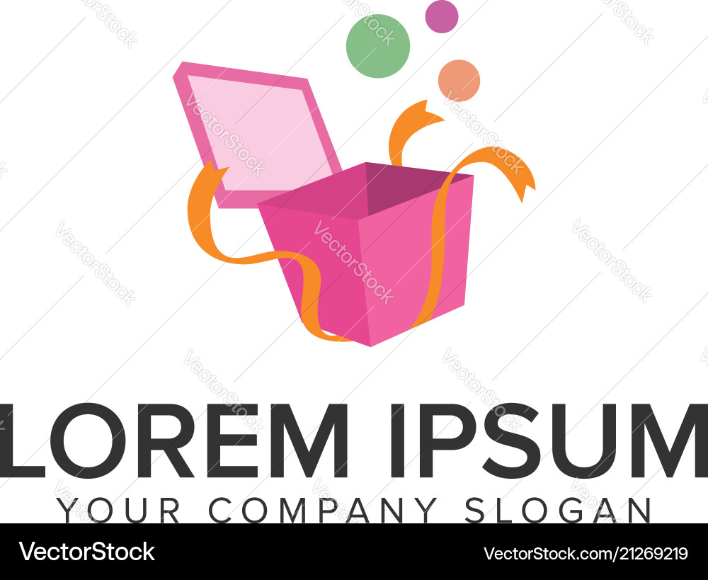 Gift Box Logo Template - Packaging Concept Vector Image