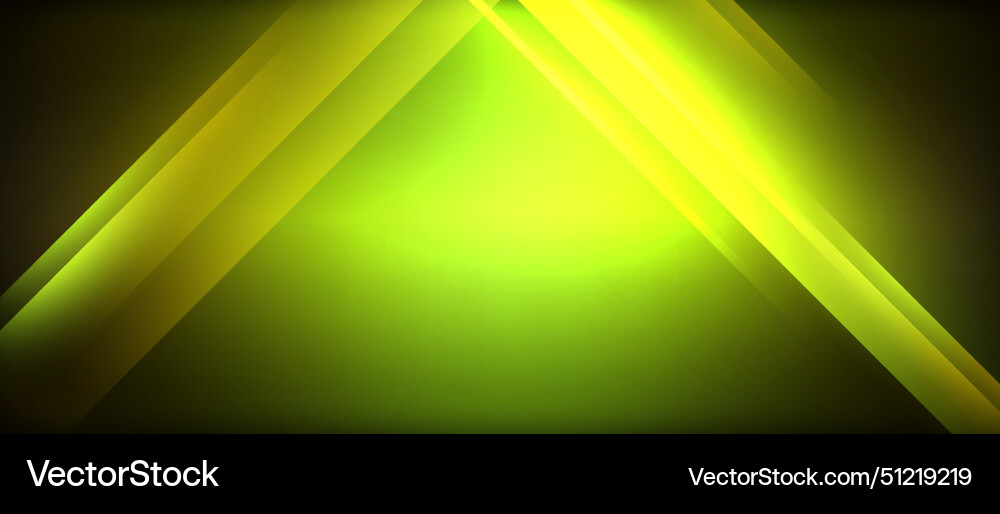 Green and yellow light beams illuminate a dark Vector Image