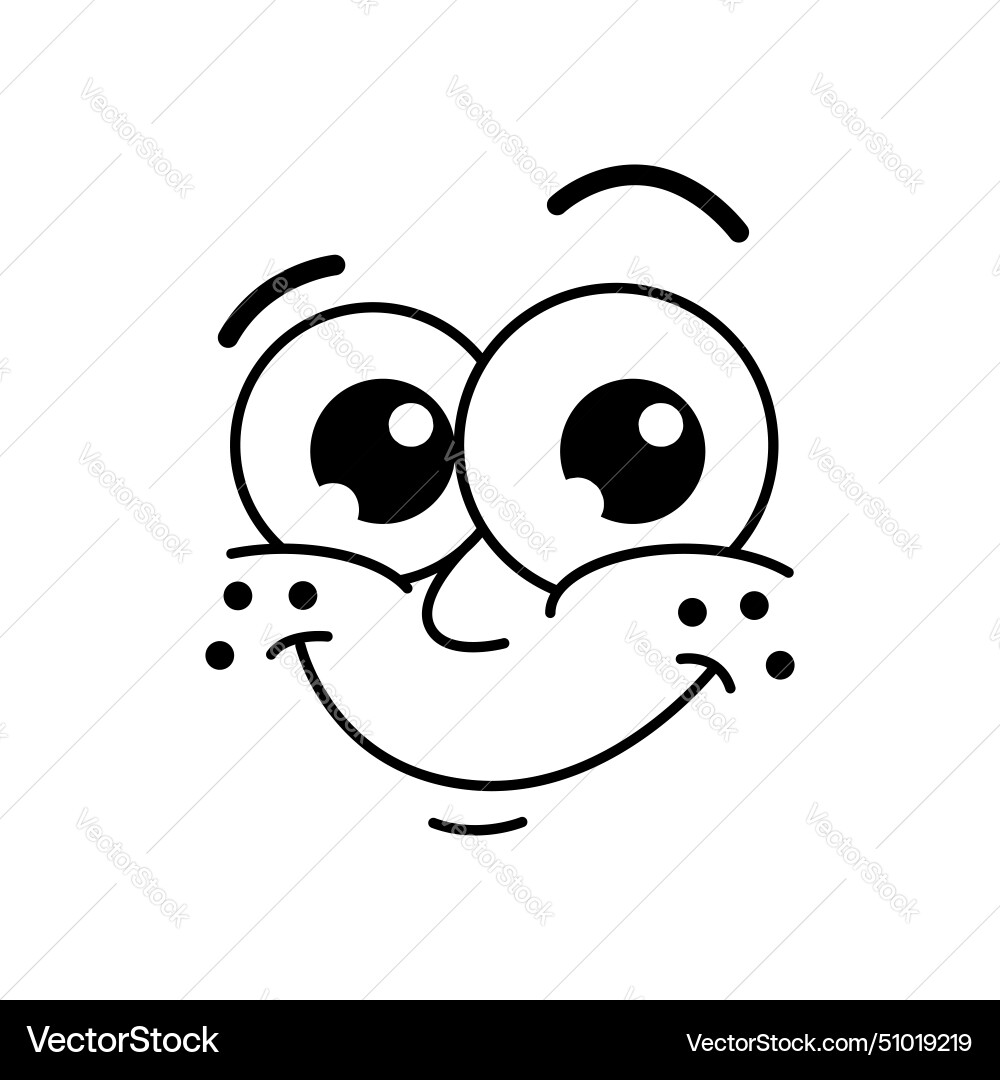 Groovy Smiley Face Emoji Royalty Free Vector Image
