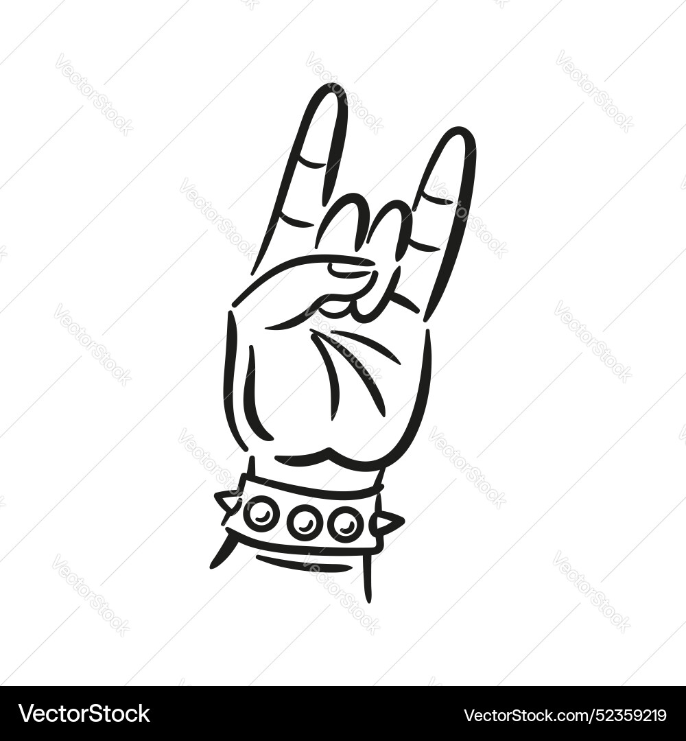 Horns sign cool hand gesture goat hard Royalty Free Vector