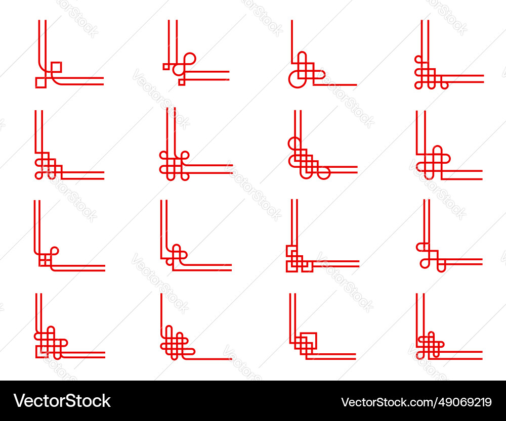 Red Chinese Knot Frame Borders Royalty Free Vector Image