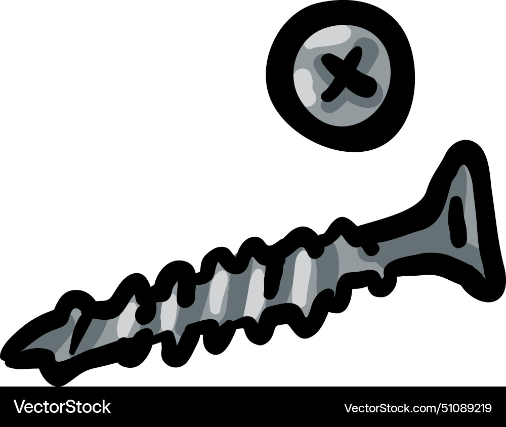 Screw - hand drawn doodle icon Royalty Free Vector Image