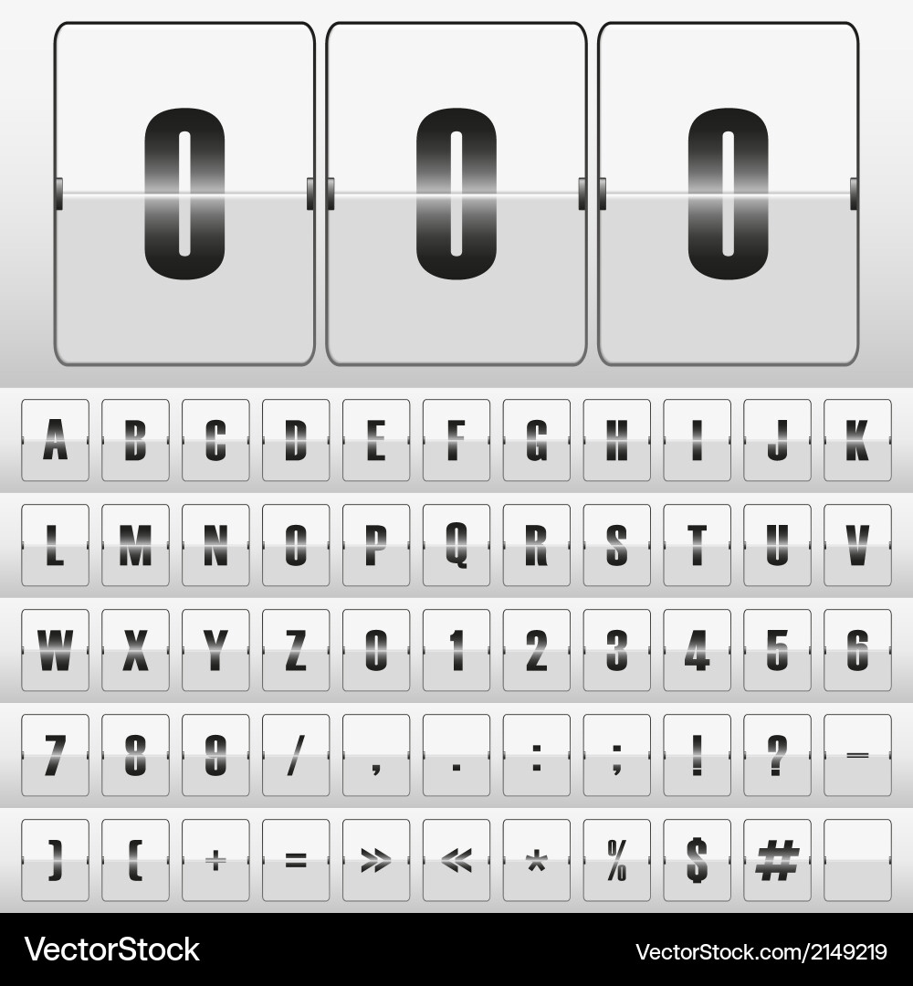 White mechanical scoreboard Royalty Free Vector Image