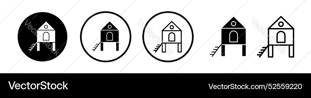 Chicken coop icon set on white background Vector Image