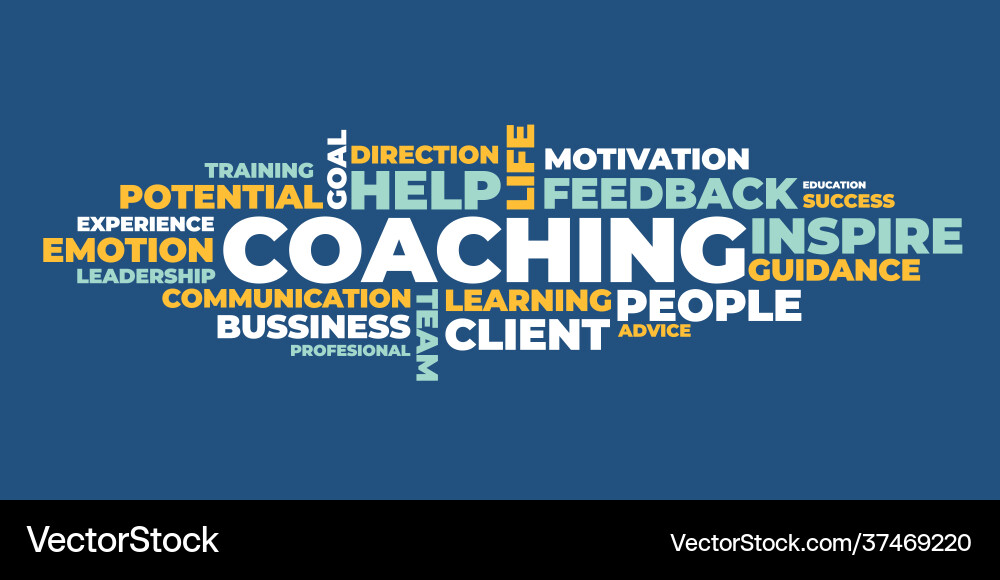 Coaching word cloud concept Royalty Free Vector Image