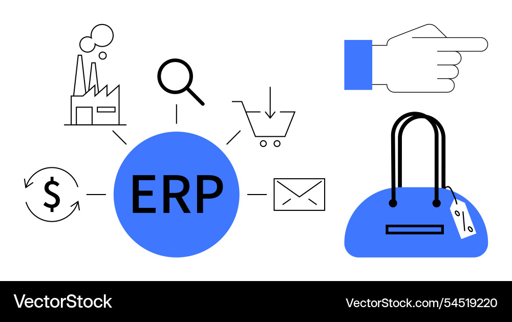 Comprehensive erp system for business operations Vector Image