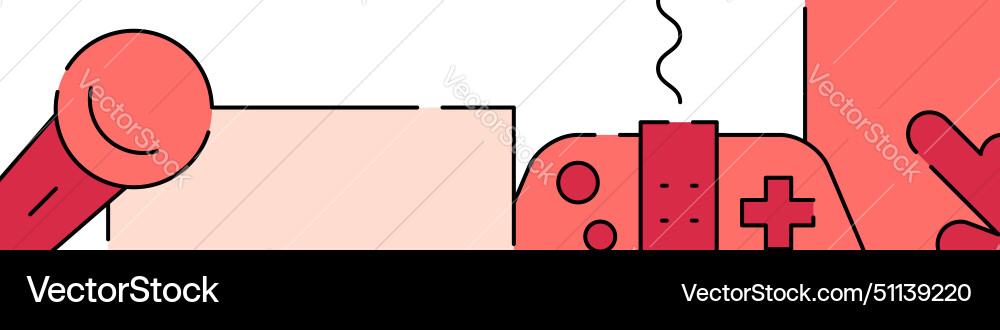 Gadget related horizontal banner or border Vector Image
